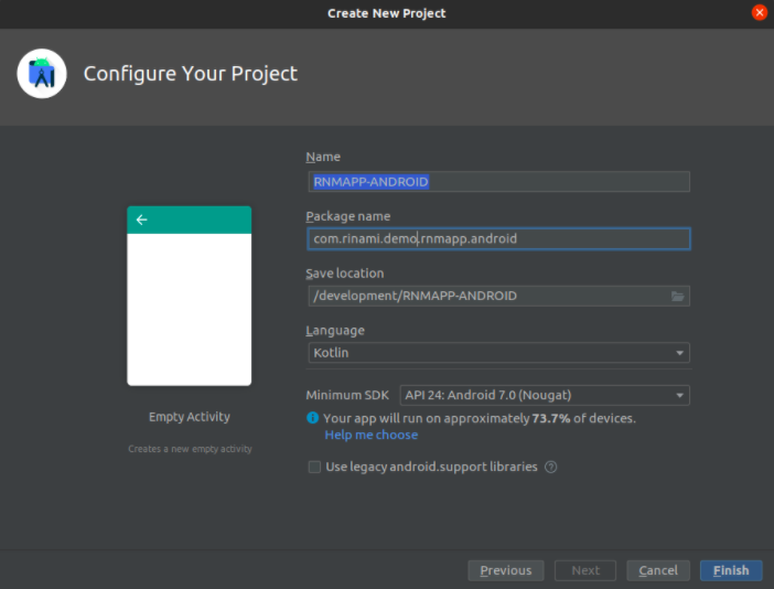 Creating a New Android Studio Project